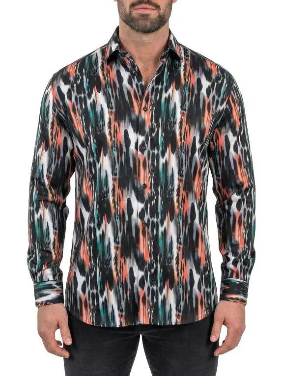 MACEOO Fibonacci Contemporary Fit Button-up Shirt - Black