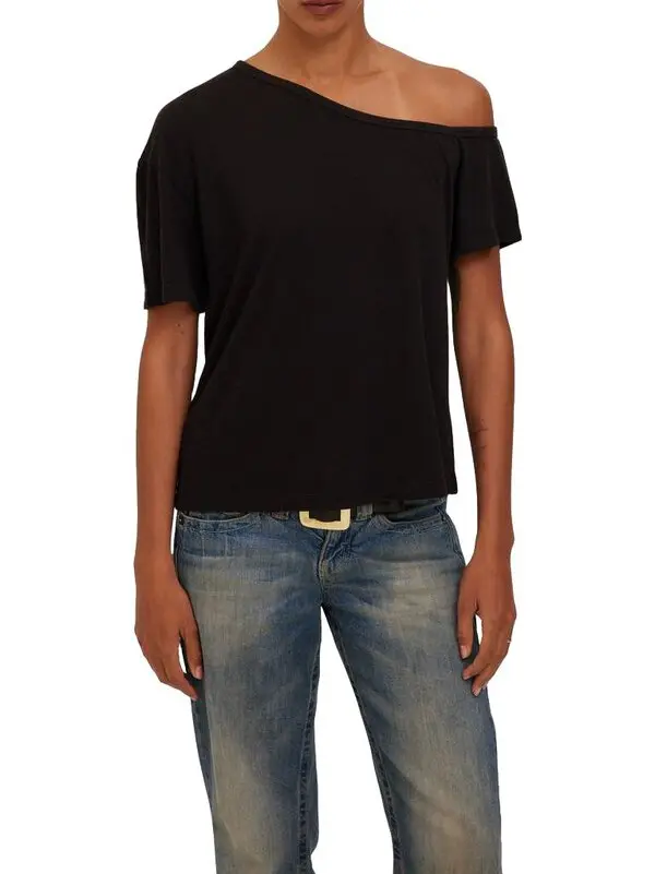 PROJECT SOCIAL T Venice One-shoulder T-shirt - Black