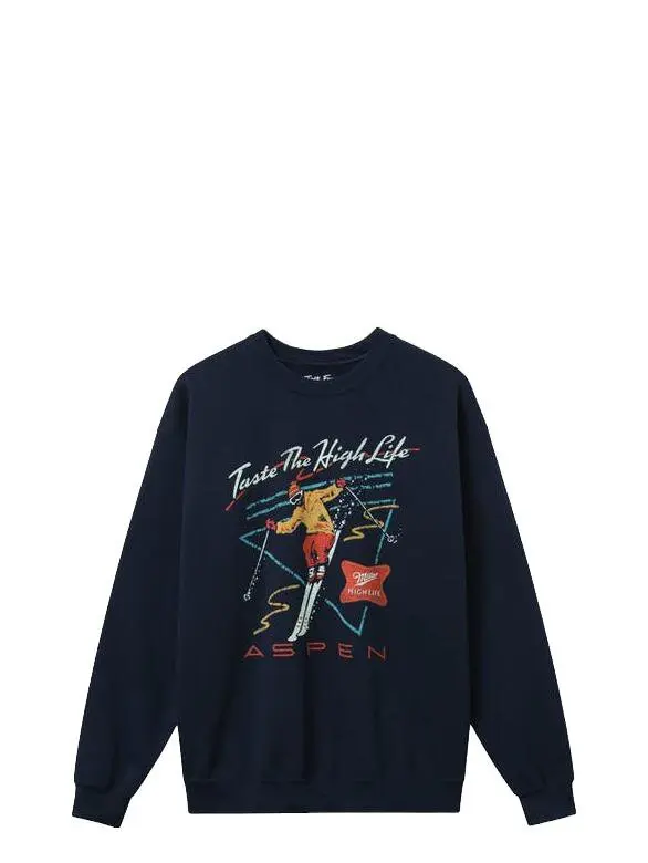 Junk Food Miller Taste The High Life Graphic Sweatshirt - Navy