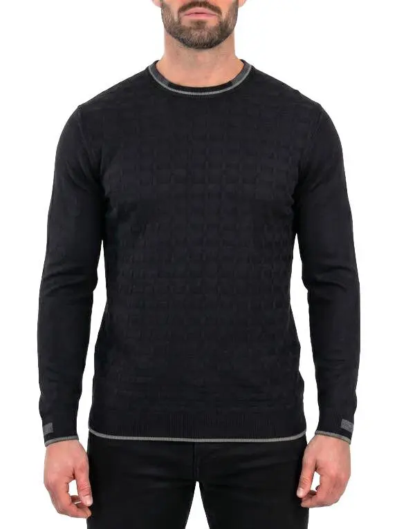 MACEOO Textured Crewneck Sweater - Grey
