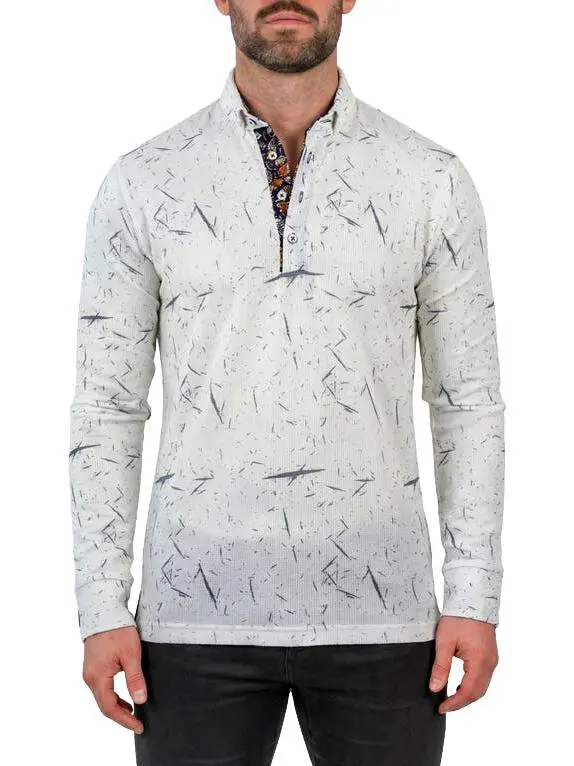 MACEOO Anima Long Sleeve Knit Polo - Grey