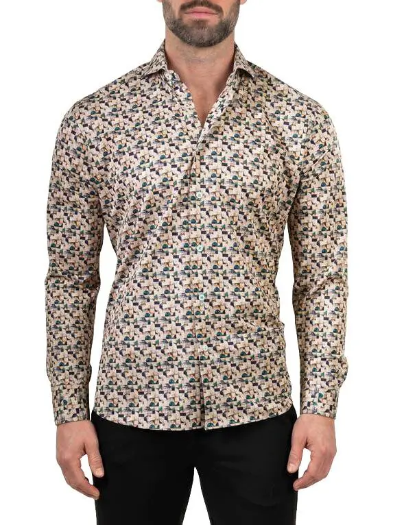 MACEOO Einstein Contemporary Fit Button-up Shirt - Blue