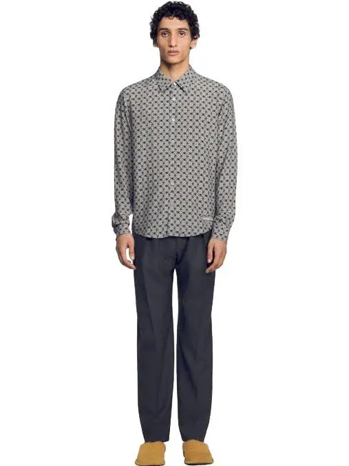 Sandro Chain Print Shirt - Grey