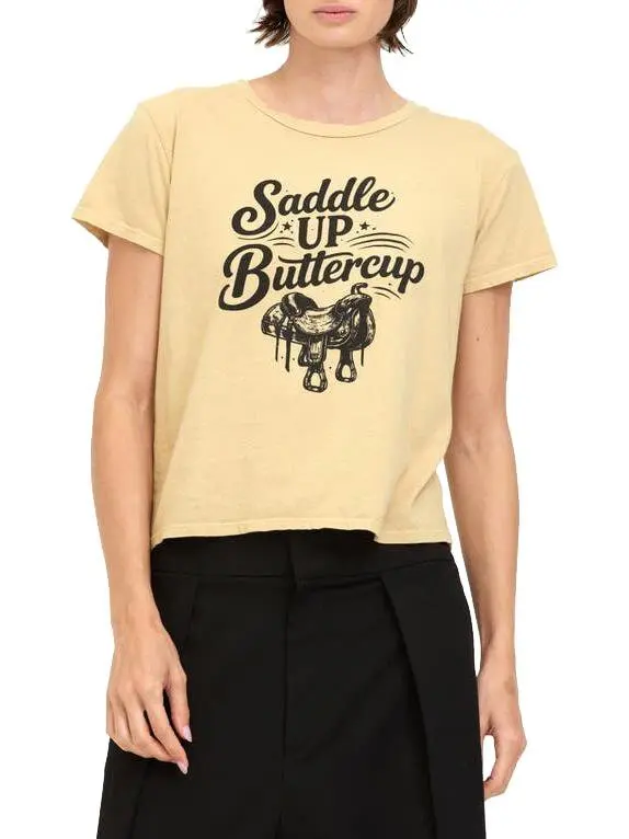 PROJECT SOCIAL T Saddle Up Buttercup" Graphic T-shirt - Camel
