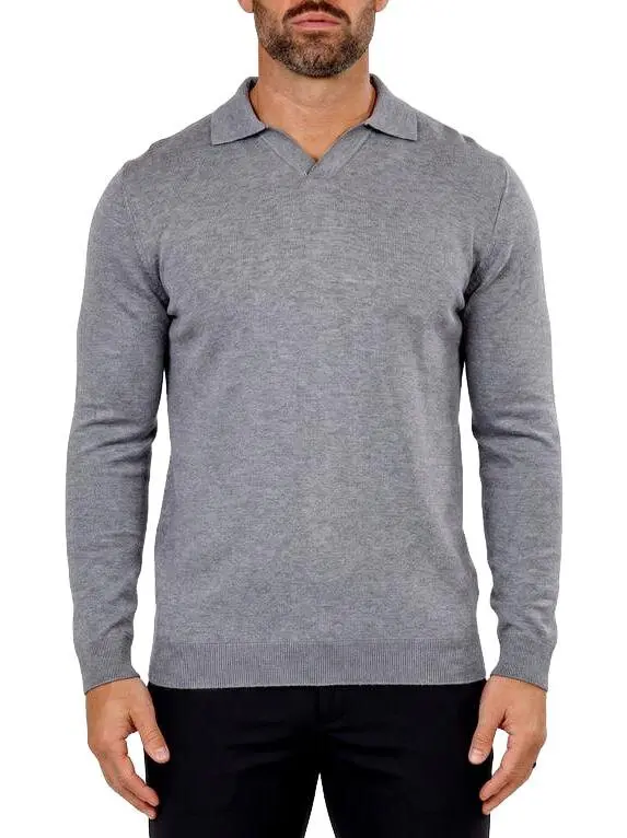 MACEOO Long Sleeve Cotton-cashmere Blend Sweater - Grey