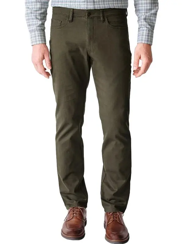 Johnston & Murphy Nolan Five-pocket Stretch Pima Cotton Pants - Olive