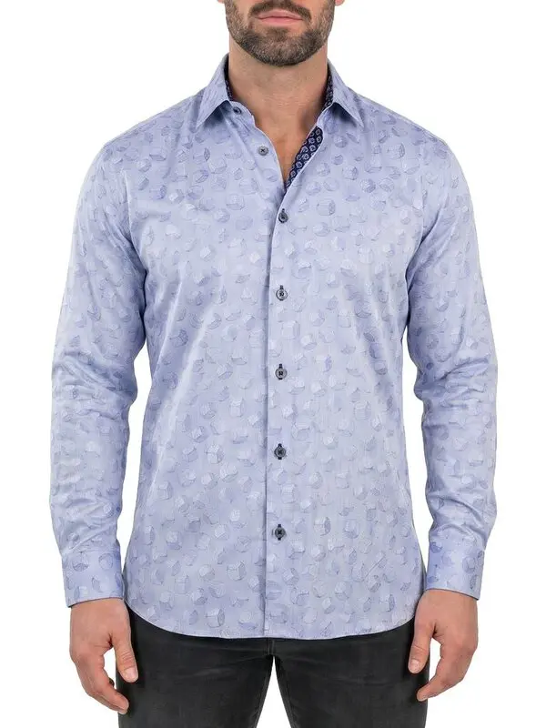 MACEOO Fibonacci Contemporary Fit Button-up Shirt - Grey