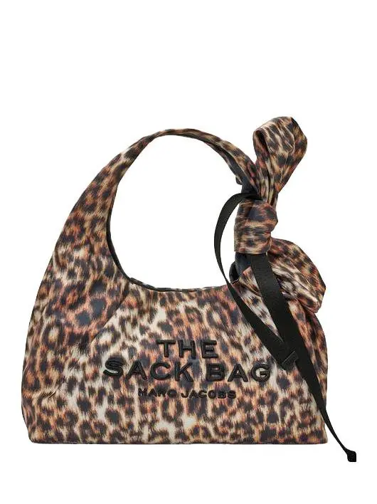 Marc Jacobs Bow Leopard Nylon Sack Bag - Brown Multi