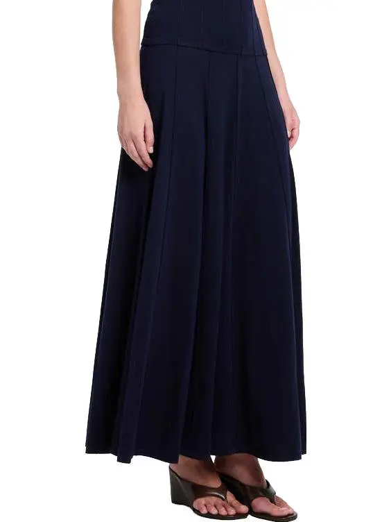 TWP Seamed Wool Maxi Skirt - Blue Nights