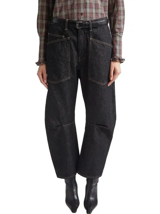 NILI LOTAN Shon Curved High Waist Jeans - Resin Rinse