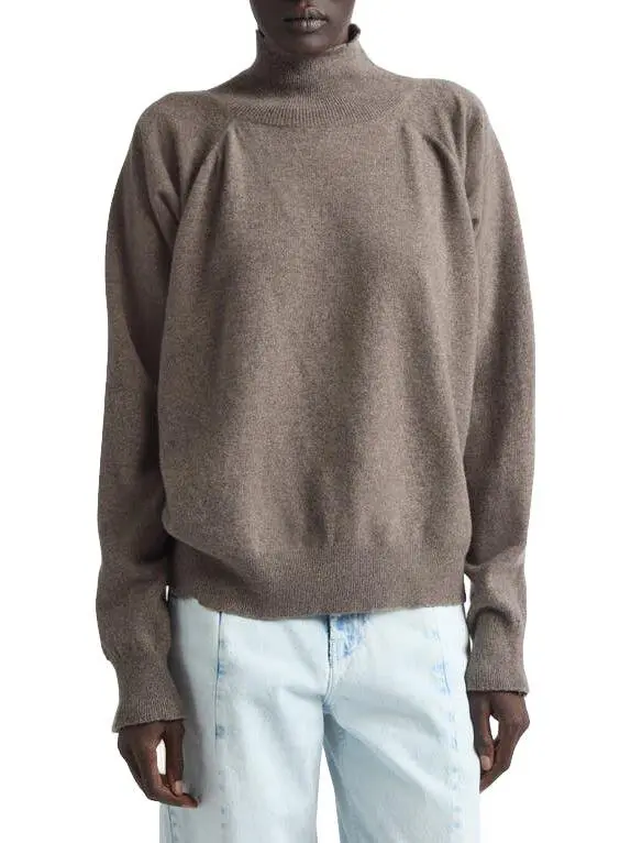 MAISON MARGIELA Distressed Wool Turtleneck Sweater - Mud