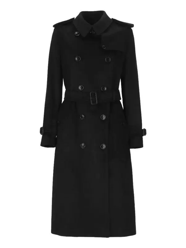 Burberry Double-breasted Cashmere Coat - Black