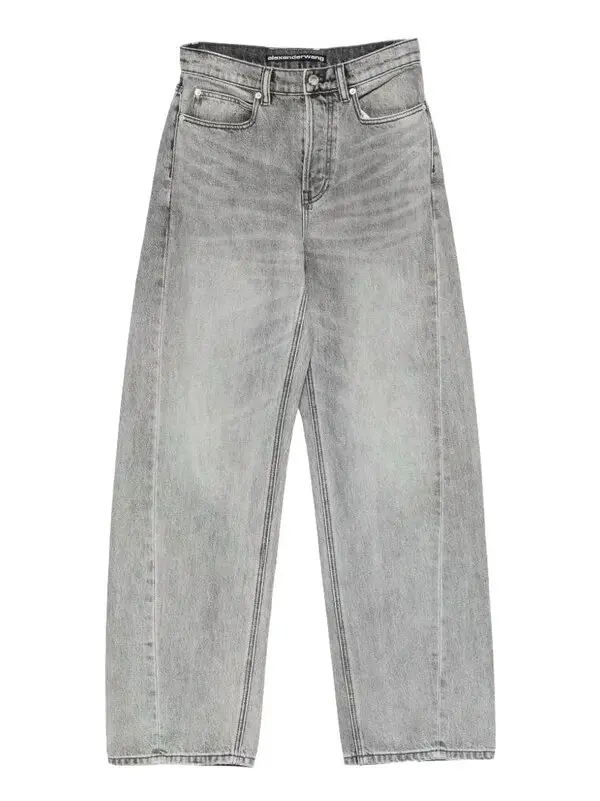 Alexander Wang Faded Wide-leg Jeans - Grey