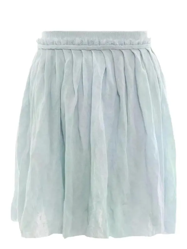 SHUSHU/TONG Raw-edge Detailing Pleated Skirt - Blue