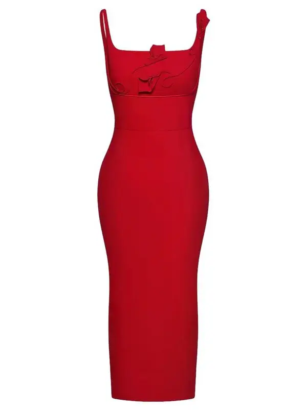 Jw Pei Ruffled Midi Dress - Red