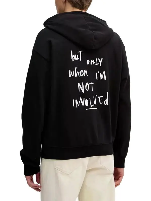 BENETTON Chest Graphic Hoodie - Black