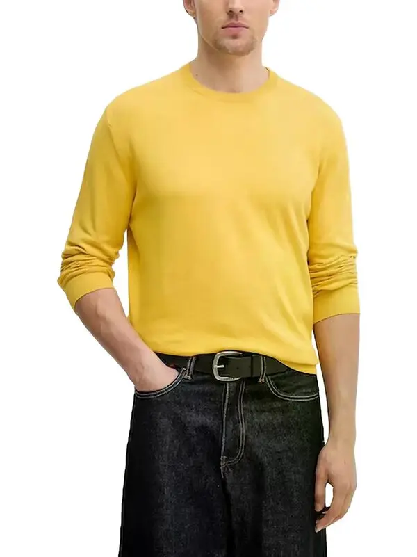 BENETTON Round Neck Long-sleeve Jumper - Yellow