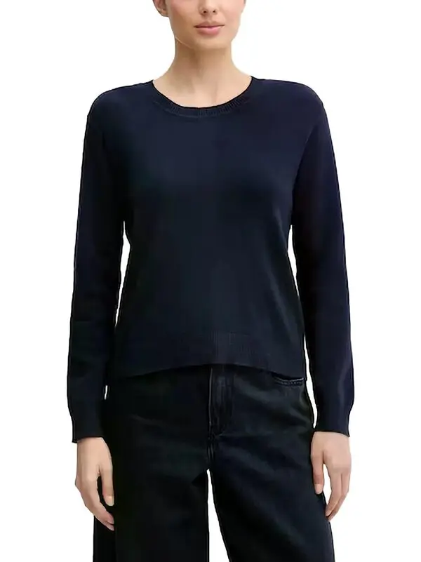 BENETTON Crewneck Sweater With Ribbed Edges - Blue