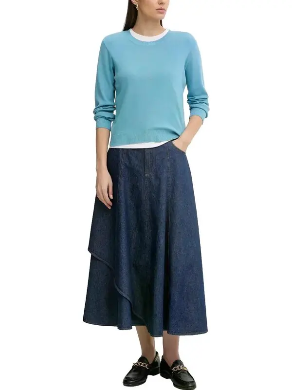 BENETTON Crew Neck Long Sleeve Sweater - Blue