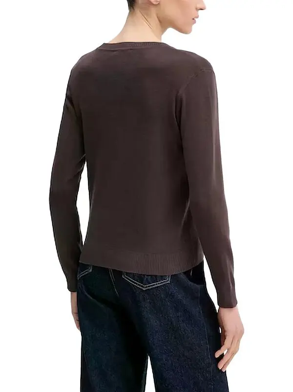 BENETTON Ribbed Crew Neck Sweater - Brown