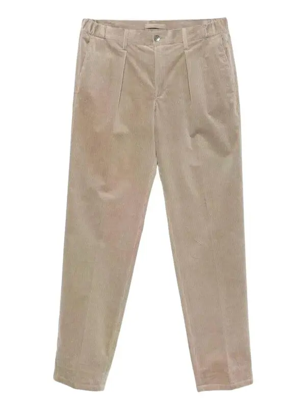 PROFUOMO Pleated Corduroy Trousers - Neutrals