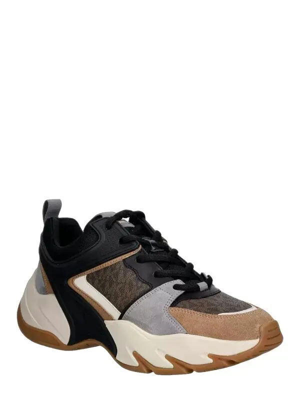 Michael Kors Mixed-media Chase Sneakers - Brown