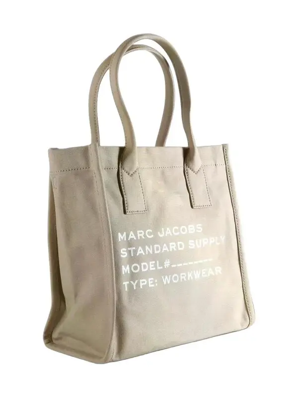 Marc Jacobs Logo Print Cotton Tote Bag - Neutrals