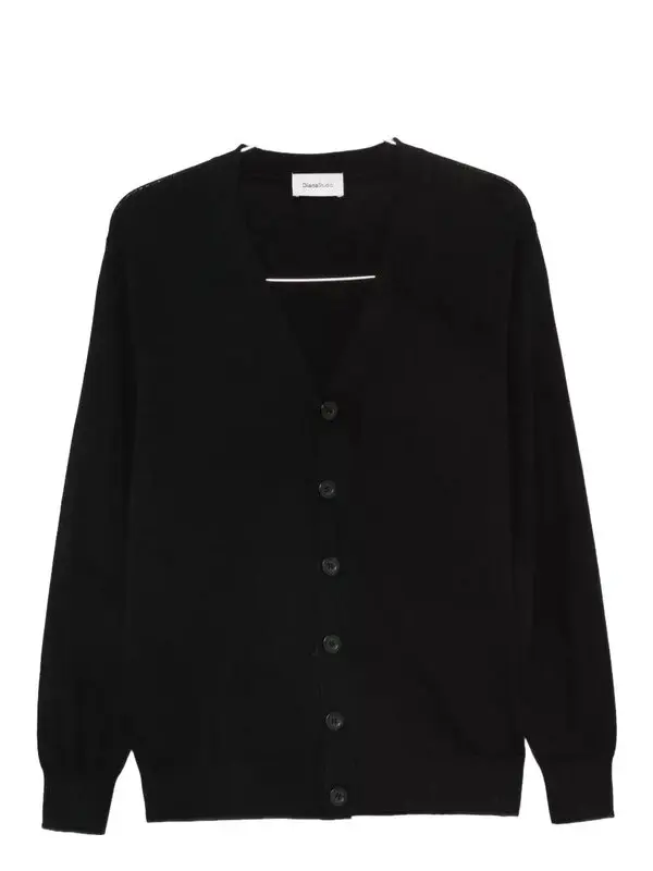 DIANA STUDIO V-neck Fine Knit Cardigan - Black