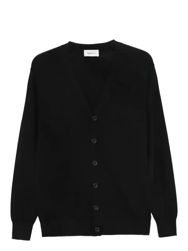 DIANA STUDIO V-neck Fine Knit Cardigan - Black