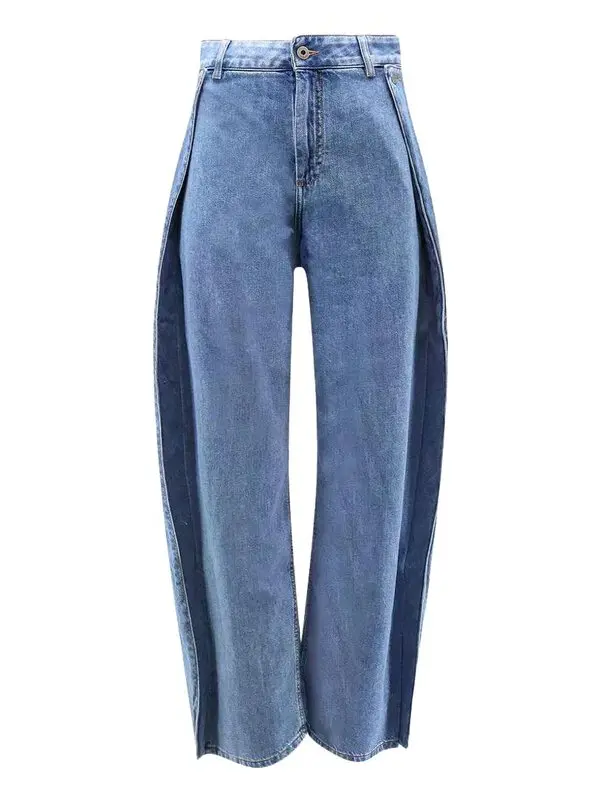 Loewe Asymmetrical Draped Straight-leg Jeans - Blue