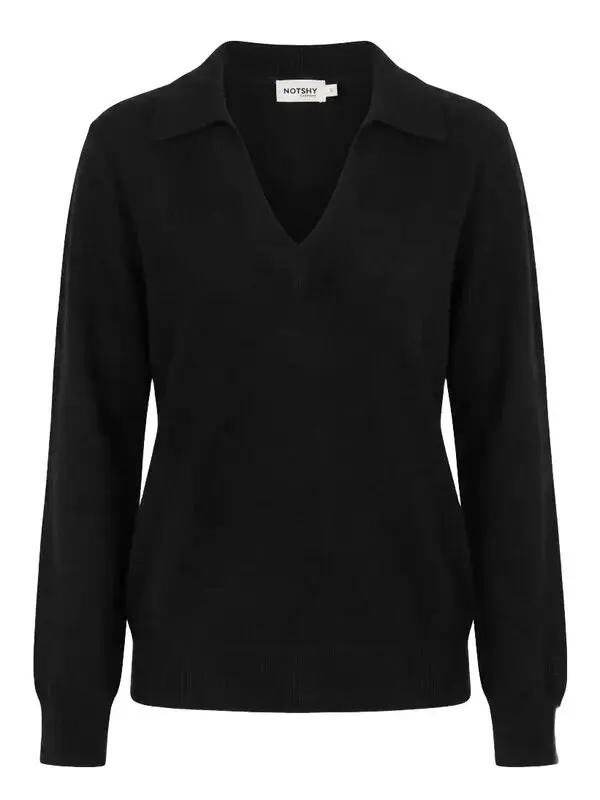 NOTSHY Palmer Cashmere V-neck Sweater - Black