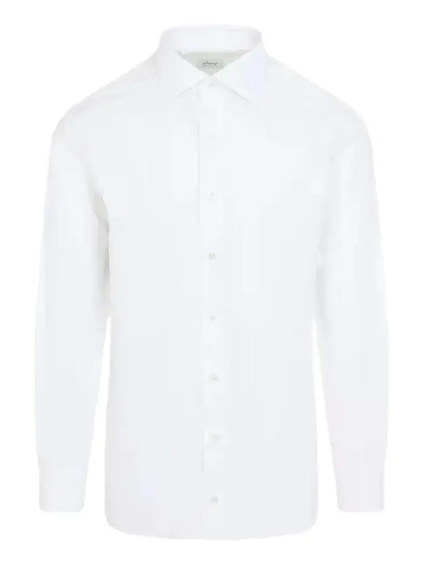 Brioni Long-sleeve Cotton Shirt - White