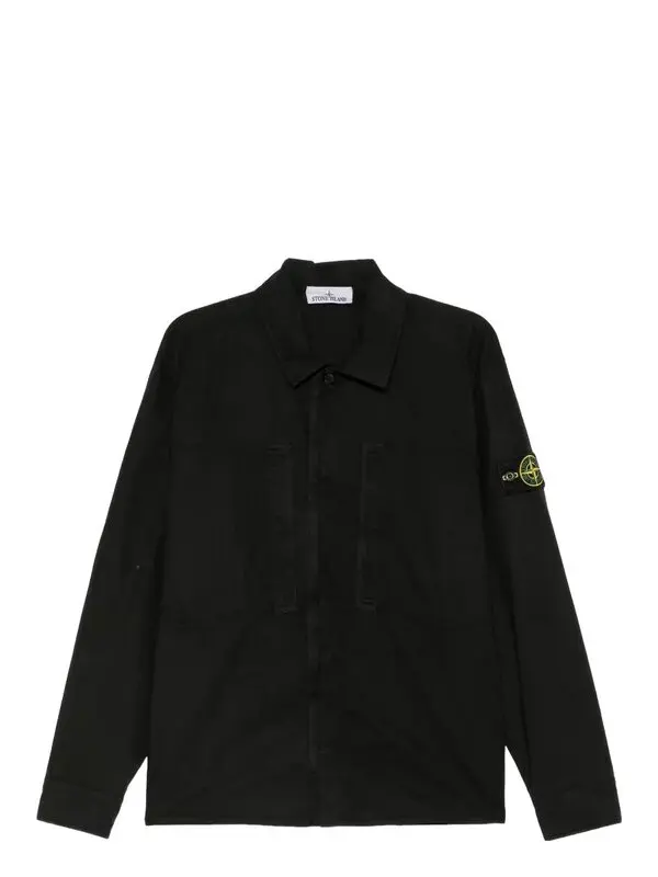 Stone Island Logo-patch Shirt - Black