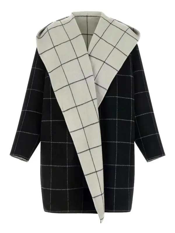 TOTEME Check-pattern Hooded Coat - Neutrals