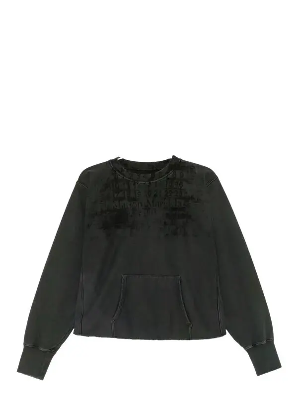 MAISON MARGIELA Logo Print Crew Neck Sweater - Grey