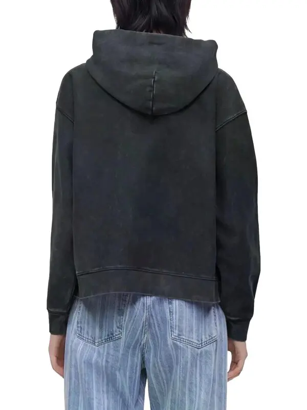 Carhartt Work In Progress Acid-wash Logo Embroidered Hoodie - Black