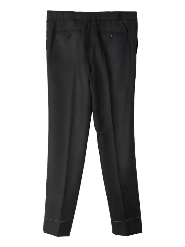 Brioni Elasticated Waistband Wool Trousers - Black