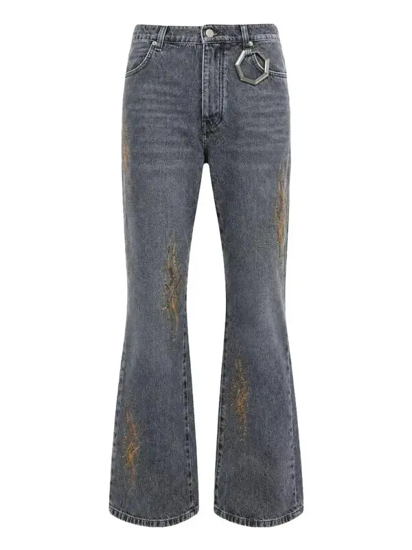 Alchemist Studio Crystal-embellished Flared Jeans - Grey
