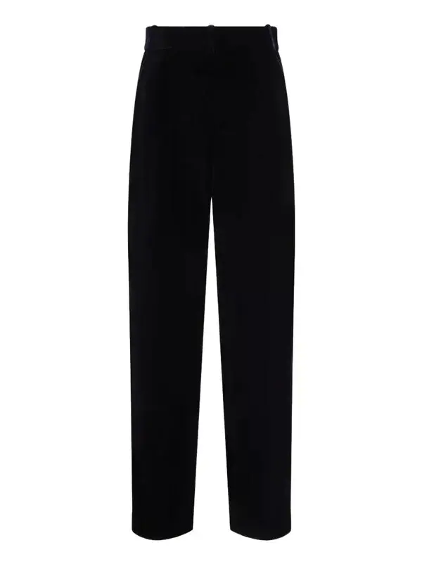 Giorgio Armani Velvet Straight-leg Trousers - Blue
