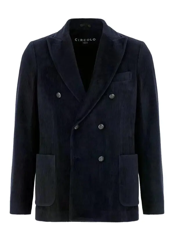 CIRCOLO 1901 Double-breasted Corduroy Jacket - Blue