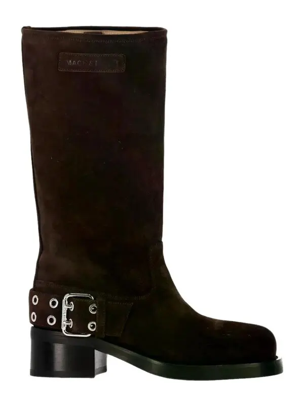 Mach & Mach Buckled Suede Knee-high Boots - Brown