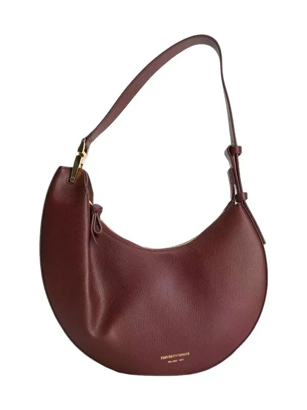 Emporio Armani 1981 Pebbled-texture Crescent Shoulder Bag - Red