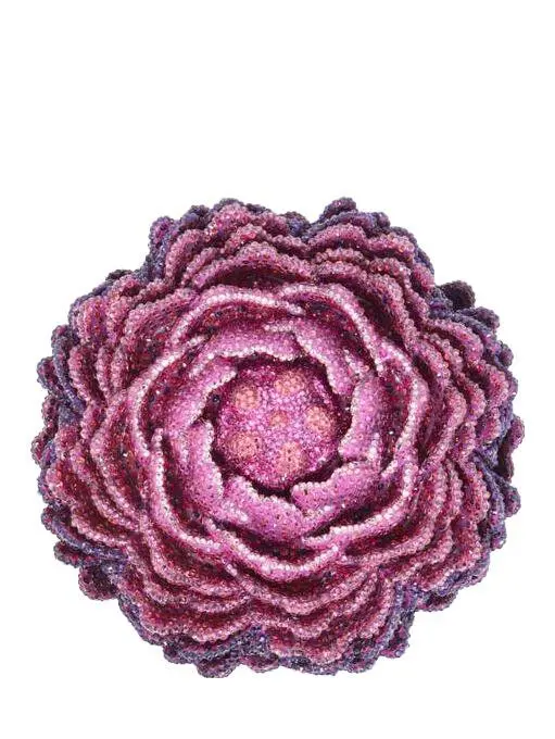 Judith Leiber Belladonna Peony Clutch - Silver Amethyst Multi