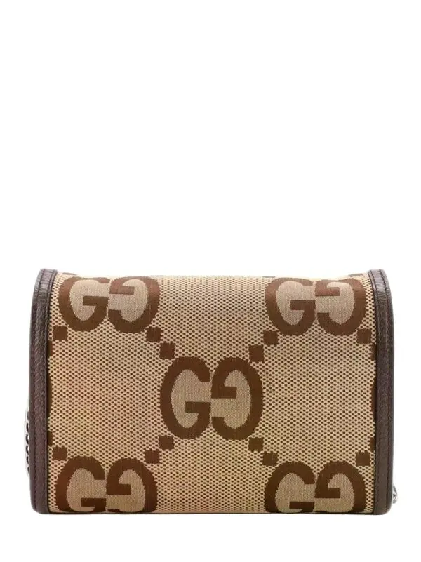 Gucci Dionysus Chain Wallet Jumbo Gg Canvas Small Crossbody Bag - Brown