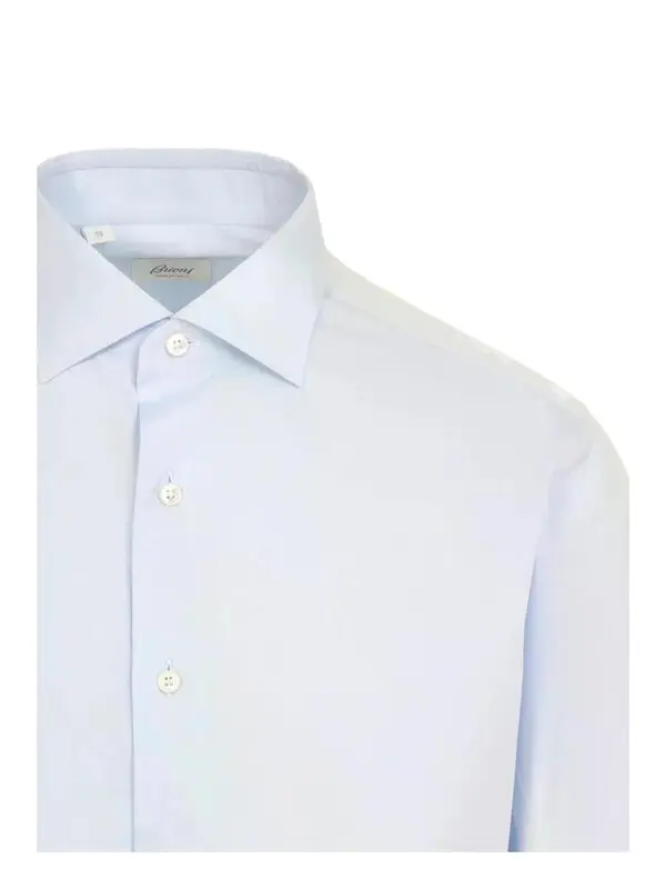 Brioni Long-sleeve Cotton Shirt - Blue