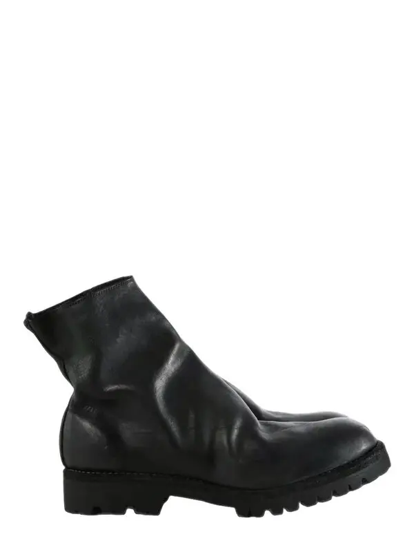 Guidi Leather Ankle Boots - Black