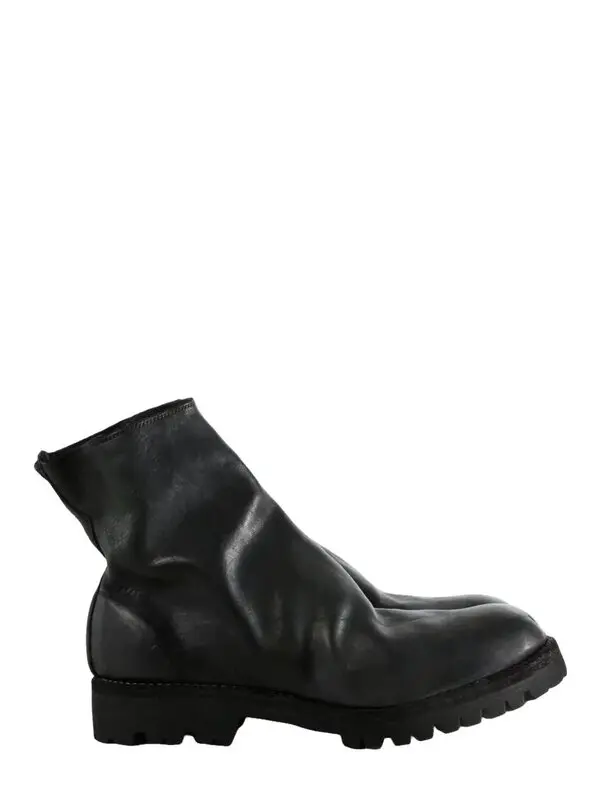 Guidi Leather Ankle Boots - Black