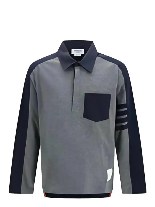 Thom Browne Colorblock 4-bar Rugby Polo Shirt - Grey