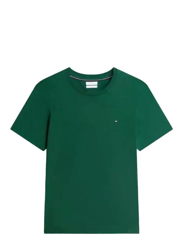 Tommy Hilfiger Regular-fit Flag-embroidered T-shirt - Green