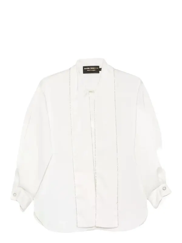 SIMONA CORSELLINI Embellished Satin Blouse - White